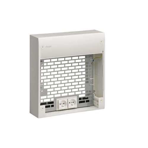 Coffret d'extension multimédia + 2 prises + 2 cordons brassage, Grade