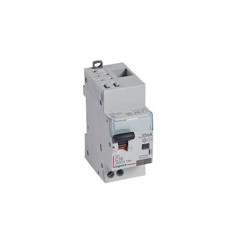 Disjoncteur diff DX³ 6000 -auto/vis-U+N 230V~-16A-typeAC-30mA-courbe