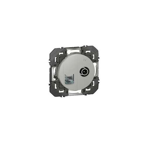 Prise TV + RJ45 catégorie6 STP compacte dooxie finition