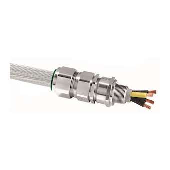 E1FX - Presse etoupe cable arme Laiton nickelé 1' NPT ATEX
