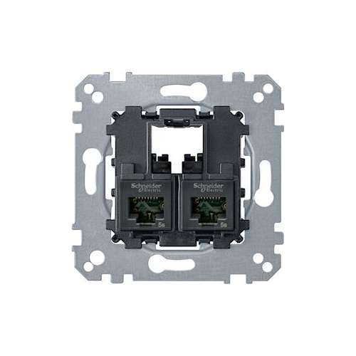 D-Life - prise double RJ45 équipée S-One Cat6 UTP - méca