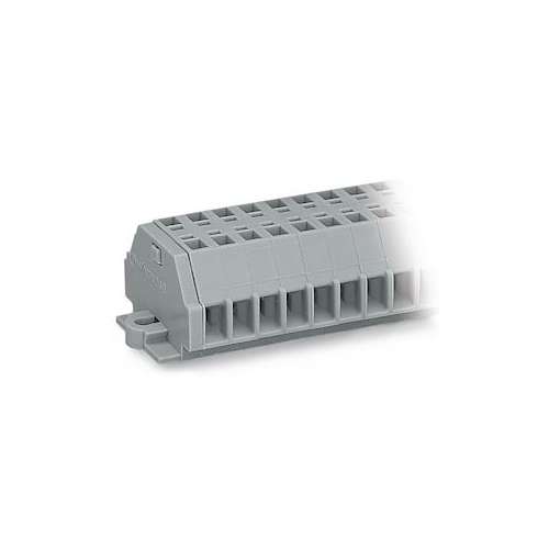 Barrette à bornes 2C 2 pôles / 1,5 mm² / Gris / Bride de