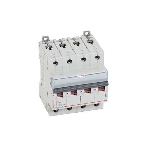 Disjoncteur DX³6000 10kA arrivée haute/départ bas vis 4P 32A courbe B