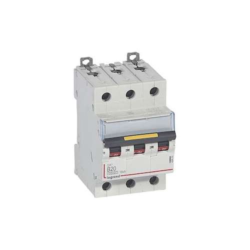 Disjoncteur DX³10000 16kA arrivée haute/départ bas vis 3P 20A courbe